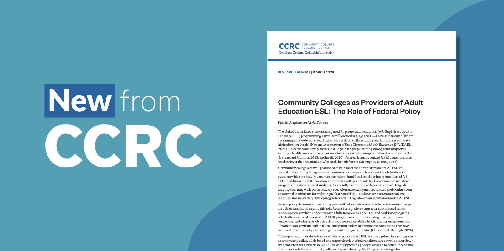 Community Colleges as Providers of Adult Education ESL: The Role of ...